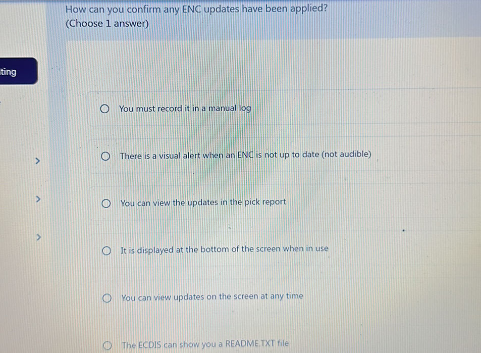 How can you confirm any ENC updates have | StudyX