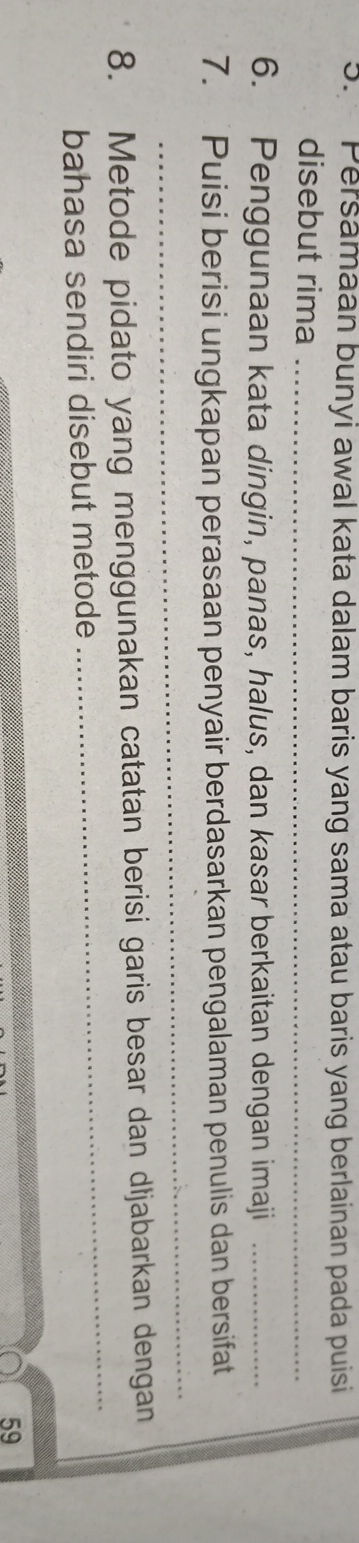 3. Persamaan bunyi awal kata dalam baris | StudyX