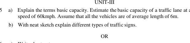 5 a) Explain the terms basic capacity. | StudyX