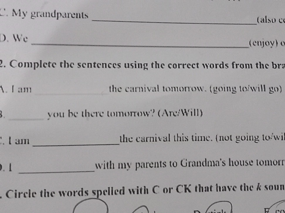 2. Complete the sentences using the correct | StudyX