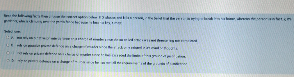 Read the following facts then choose the | StudyX