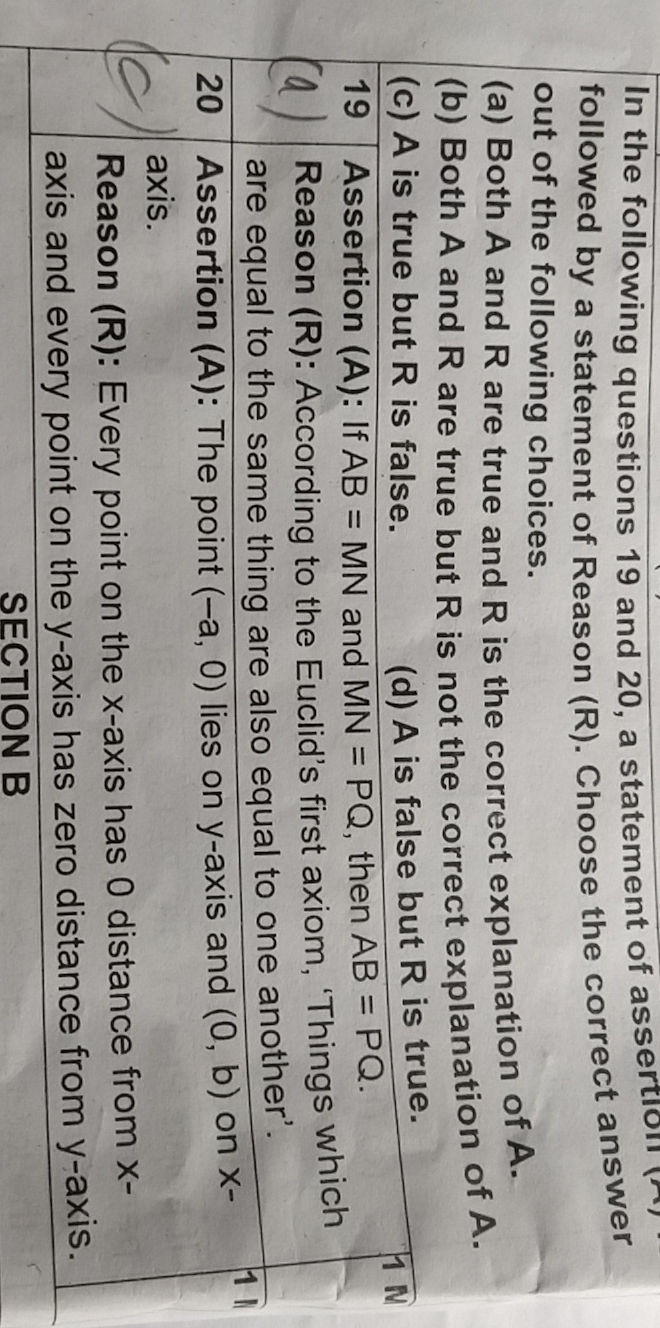 In the following questions 19 and 20, a | StudyX