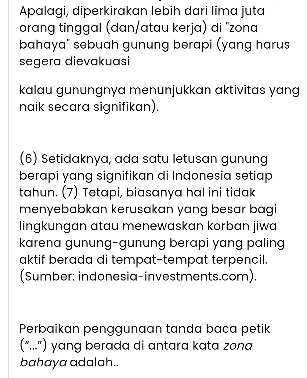 Perbaikan penggunaan tanda baca petik | StudyX