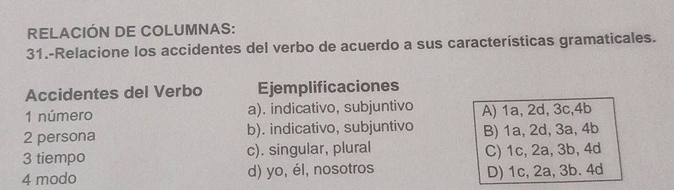 RELACIÓN DE COLUMNAS: 31.-Relacione los | StudyX