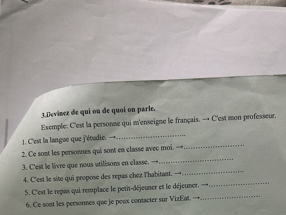 3. Devinez de qui ou de quoi on parle. | StudyX