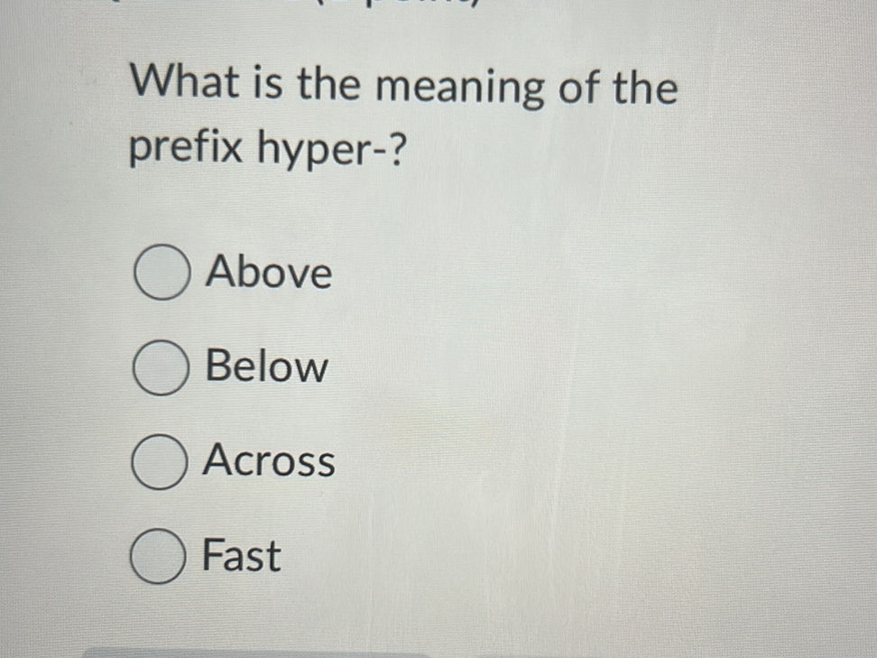 What is the meaning of the prefix hyper-? | StudyX