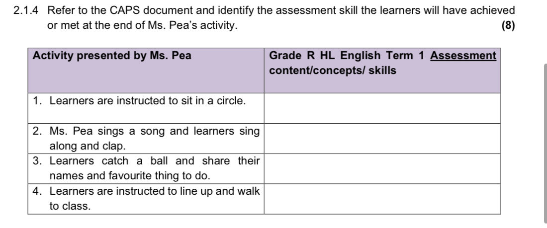 2.1.4 Refer to the CAPS document and | StudyX