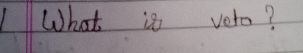 What is a veto? | StudyX