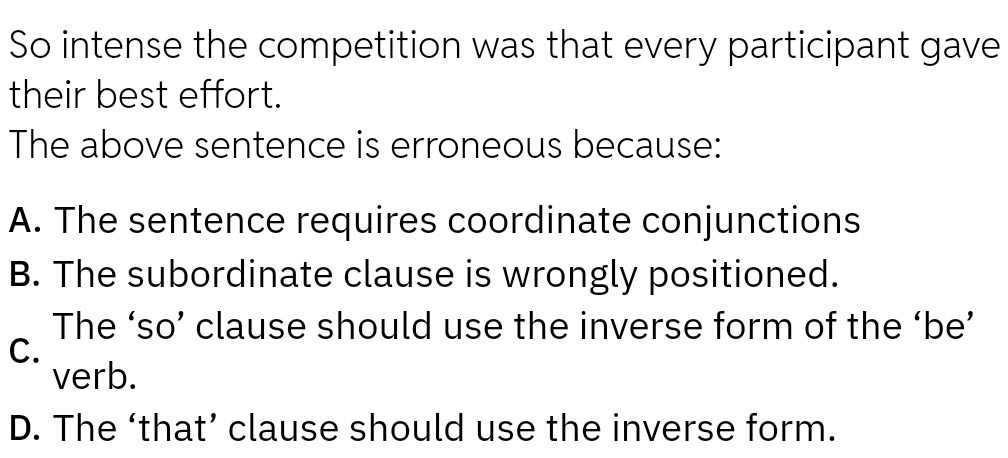 So intense the competition was that every | StudyX