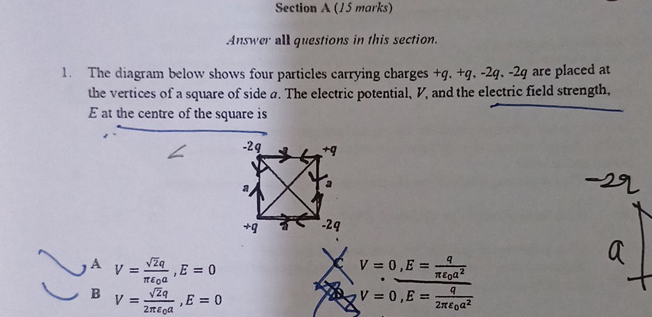 1. The diagram below shows four particles | StudyX