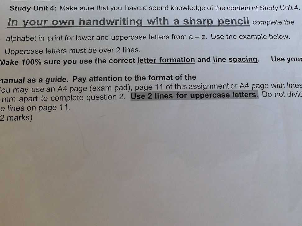 In your own handwriting with a sharp pencil | StudyX