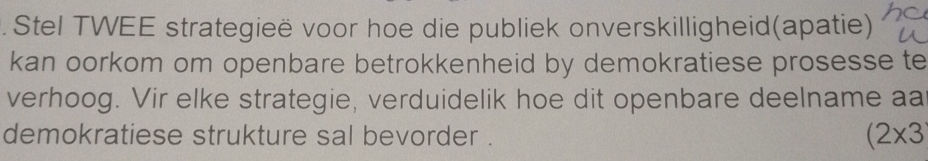 Stel TWEE strategieë voor hoe die publiek | StudyX