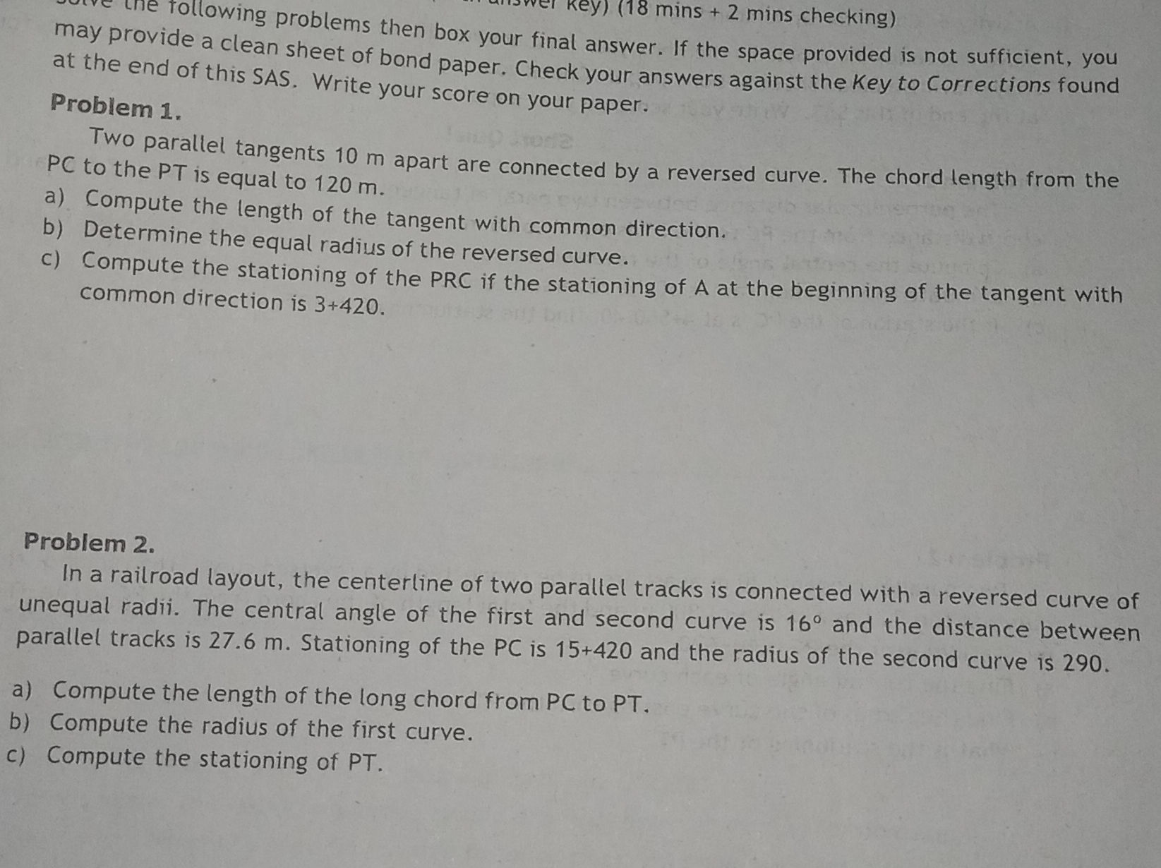 Problem 1. Two parallel tangents 10 m apart | StudyX
