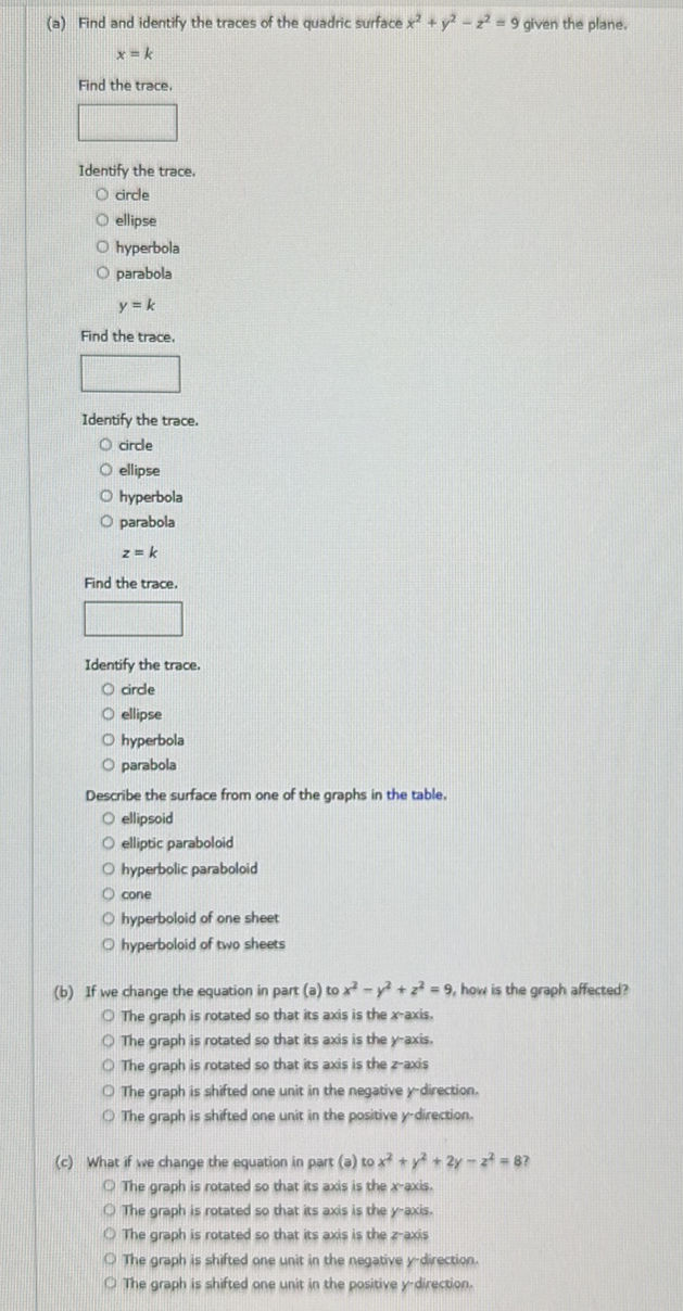 (a) Find and identify the traces of the | StudyX