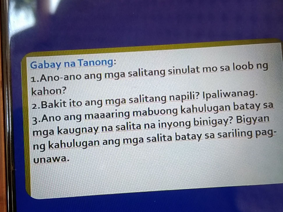 Gabay na Tanong: 1. Ano-ano ang mga | StudyX
