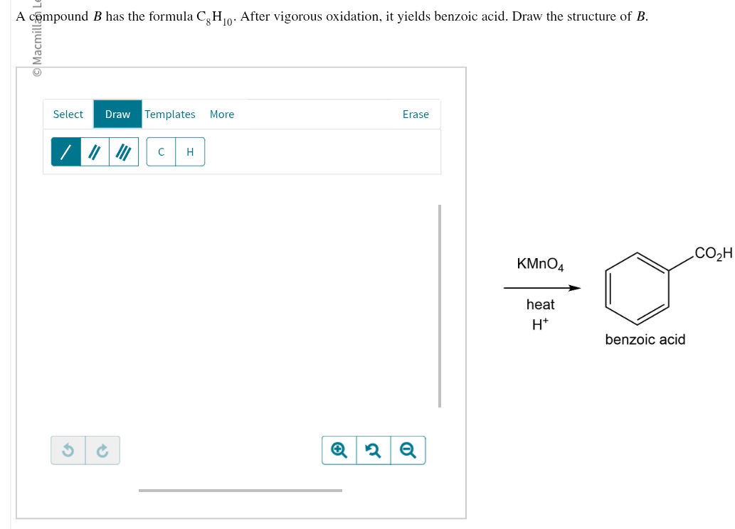 A compound B has the formula $C_8H_{10}$. | StudyX