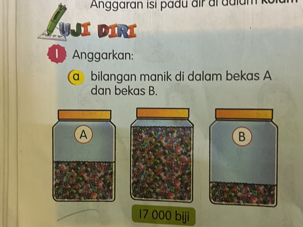 Anggarkan: a bilangan manik di dalam bekas | StudyX