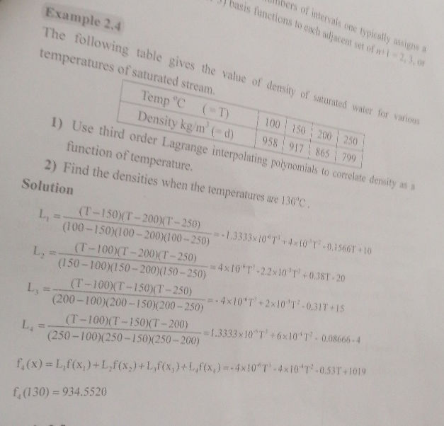 Example 2.4 The following table gives the | StudyX