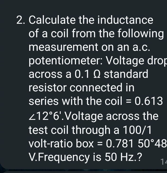 2. Calculate the inductance of a coil from | StudyX