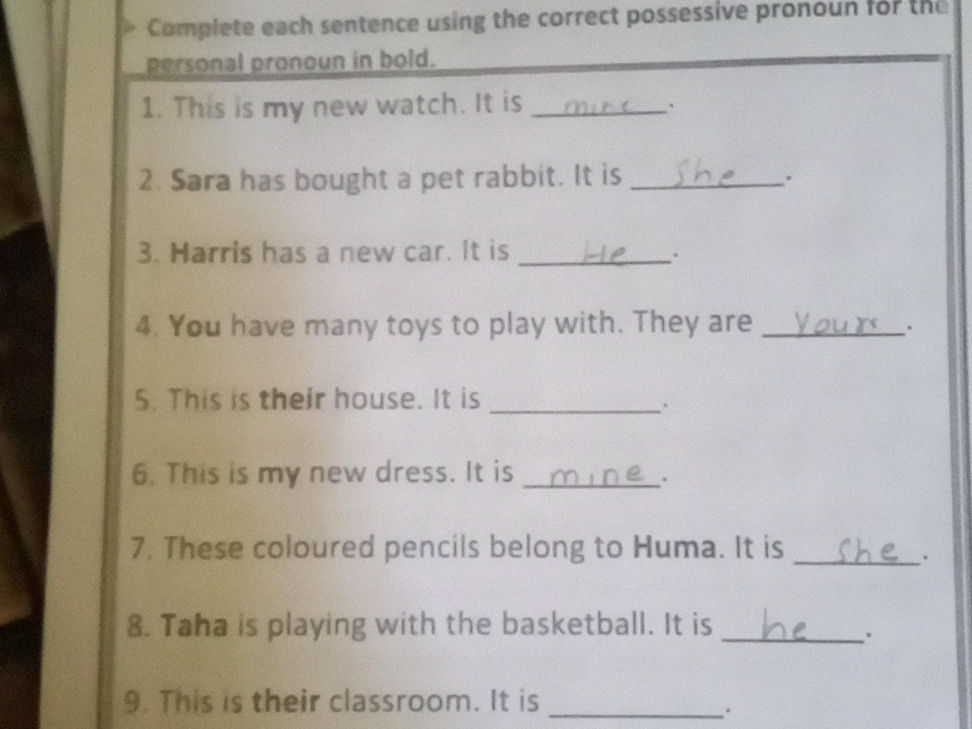 Complete each sentence using the correct | StudyX