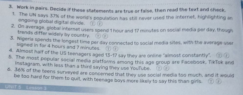 3. Work in pairs. Decide if these statements | StudyX