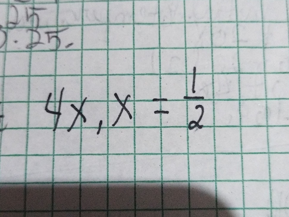 Solving for x in the equation 4x = 1/2 | StudyX