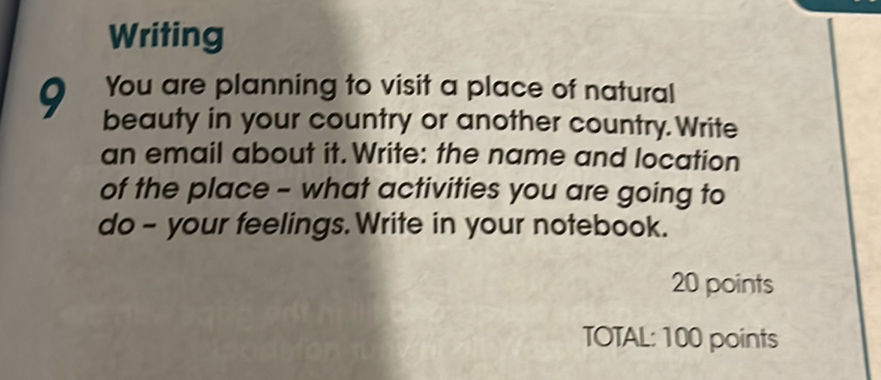 Writing You are planning to visit a place | StudyX
