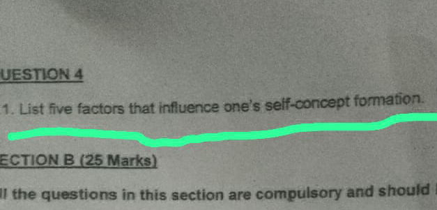 1. List five factors that influence one's | StudyX