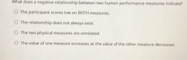 What does a negative relationship between | StudyX