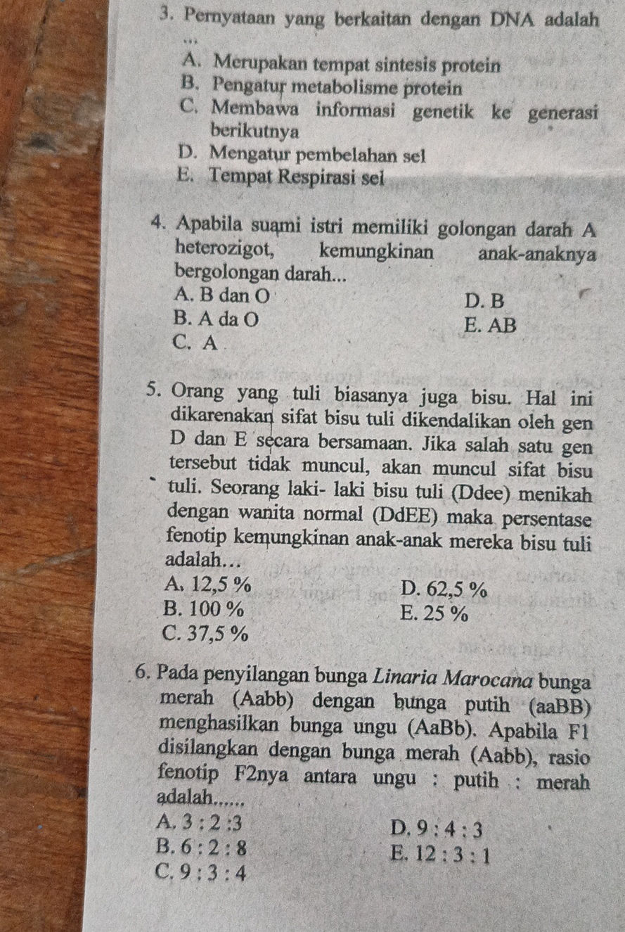 3. Pernyataan yang berkaitan dengan DNA | StudyX