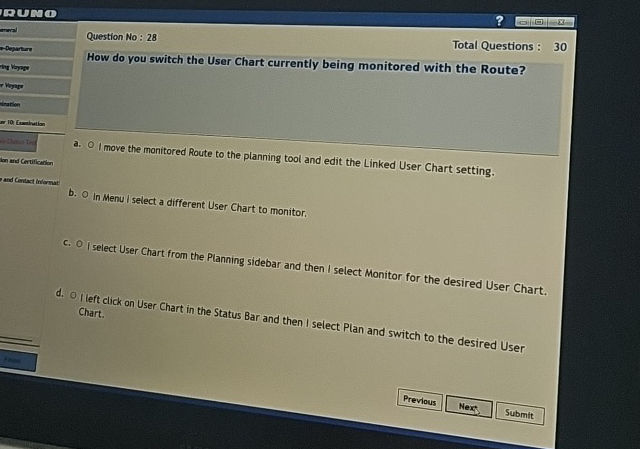 How do you switch the User Chart currently