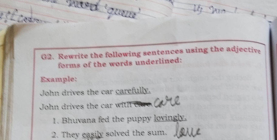 G2. Rewrite the following sentences using | StudyX