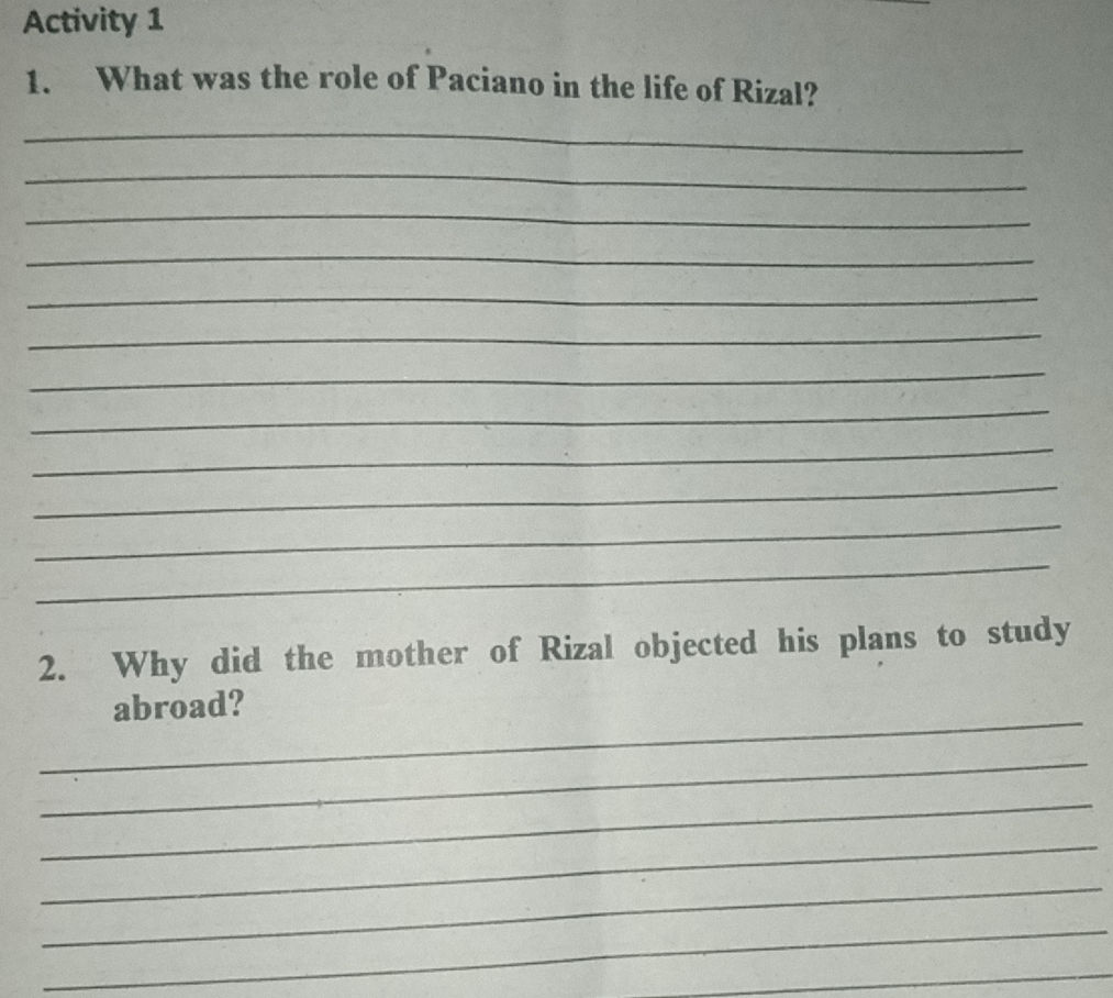 1. What was the role of Paciano in the life | StudyX