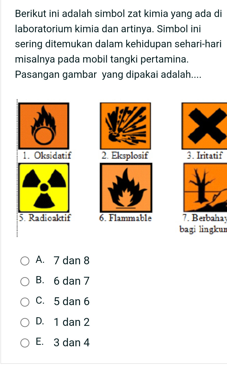 Berikut ini adalah simbol zat kimia yang ada | StudyX