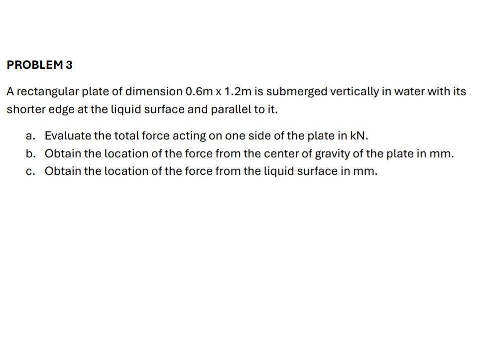 PROBLEM 3 A rectangular plate of dimension | StudyX
