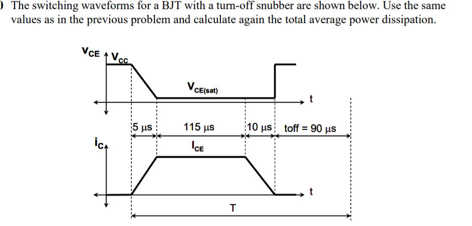 The switching waveforms for a BJT with a | StudyX