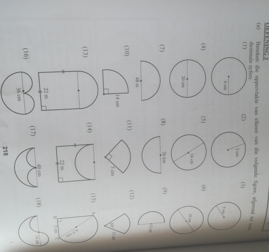 (a) Bereken die oppervlakte van elkeen van | StudyX