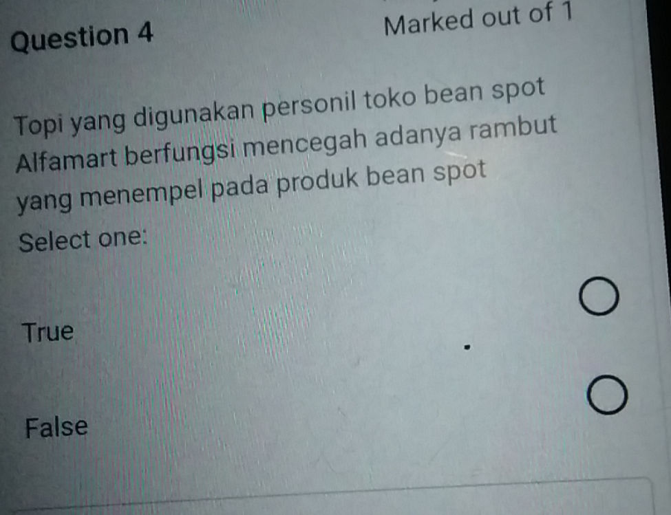 Topi yang digunakan personil toko bean spot | StudyX