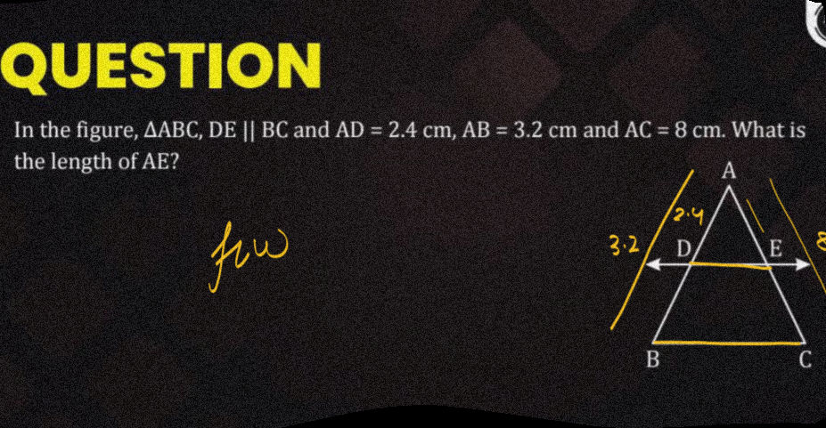 In the figure, $ ABC$, $DE BC$ and $AD = | StudyX