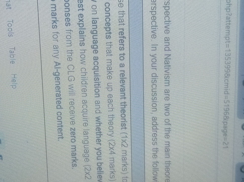 Perspective and Nativism are two of the main | StudyX