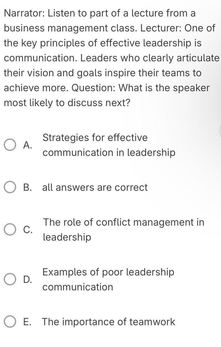 Narrator: Listen to part of a lecture from a | StudyX