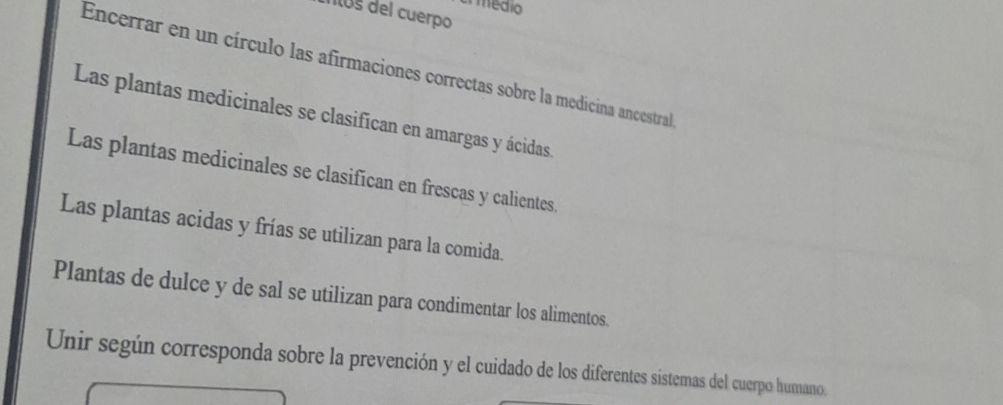 Encerrar en un círculo las afirmaciones | StudyX