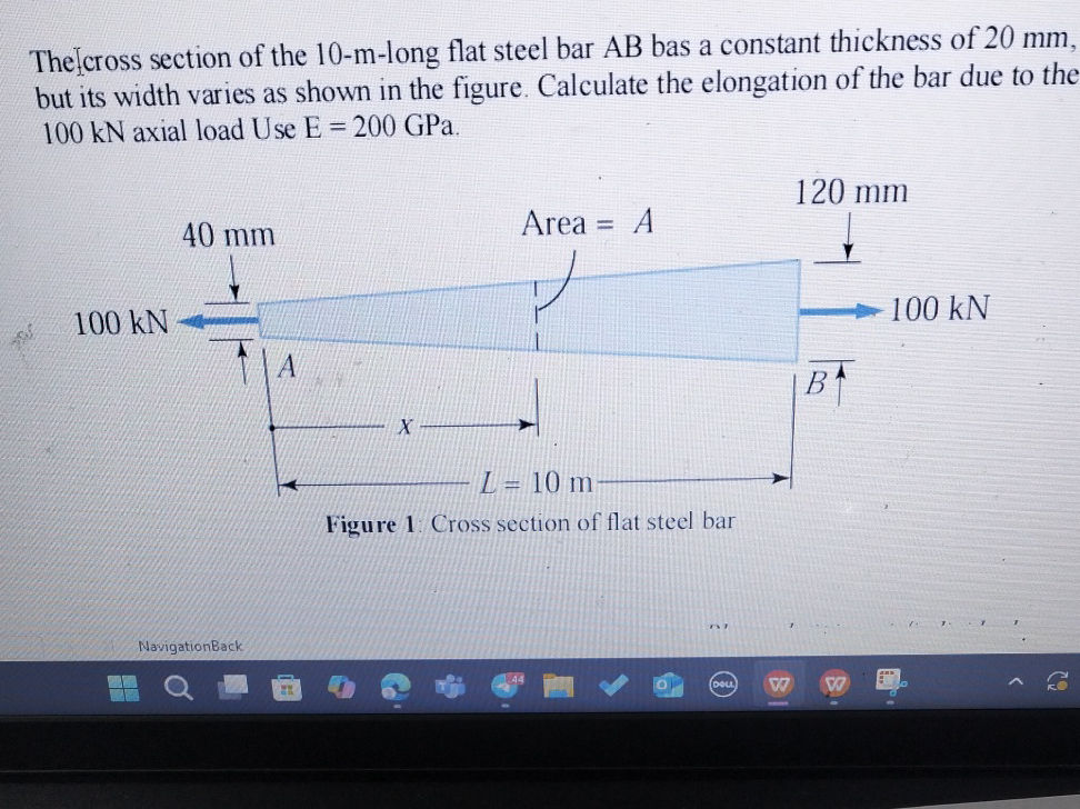 The cross section of the 10-m-long flat | StudyX