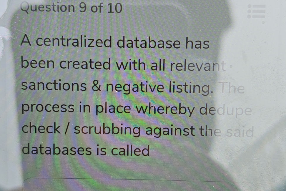 Question 9 of 10 A centralized database has | StudyX