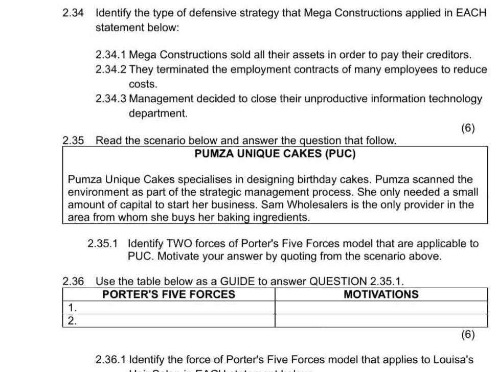 2.34 Identify the type of defensive strategy | StudyX