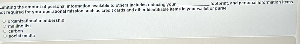 Limiting the amount of personal information | StudyX