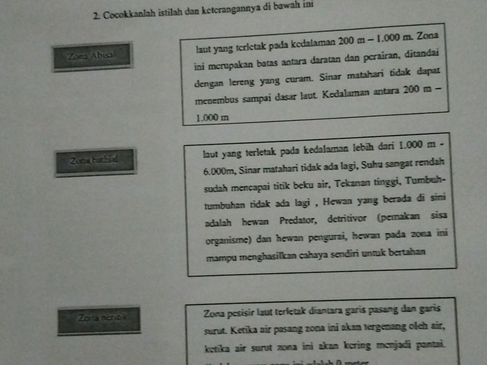 2. Cocokkanlah istilah dan keterangannya di | StudyX