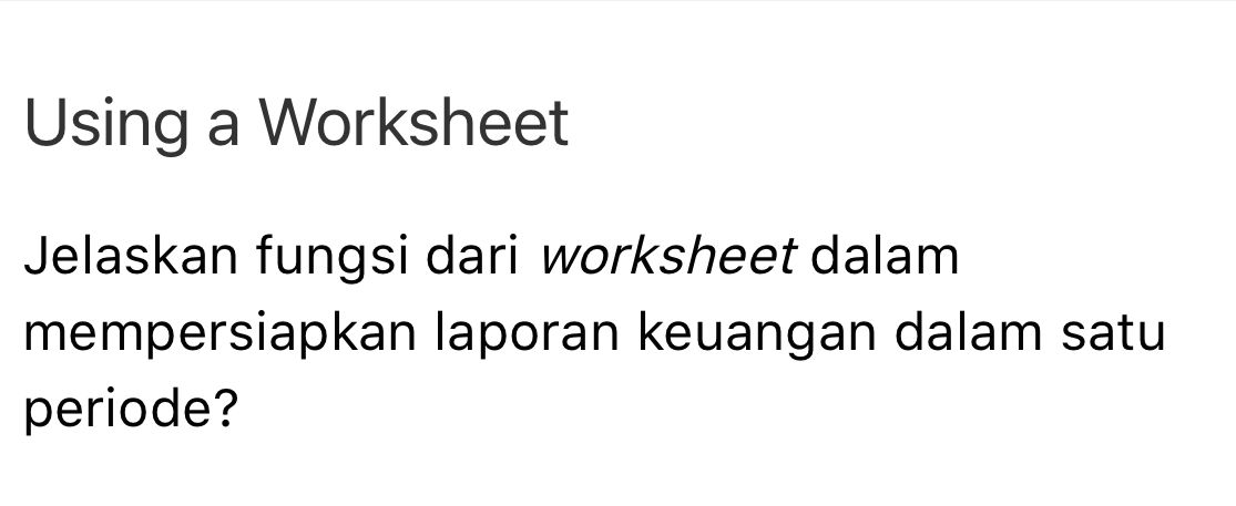 Using a Worksheet Jelaskan fungsi dari | StudyX