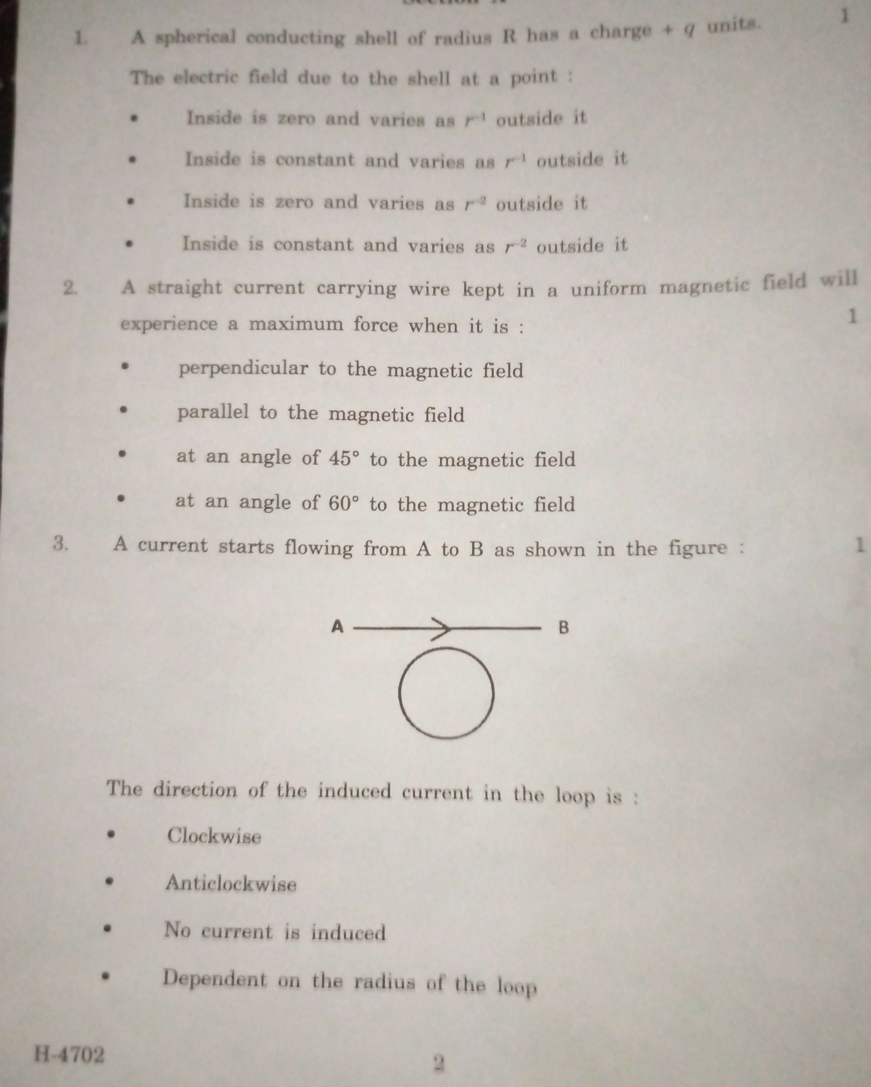 1. A spherical conducting shell of radius R | StudyX