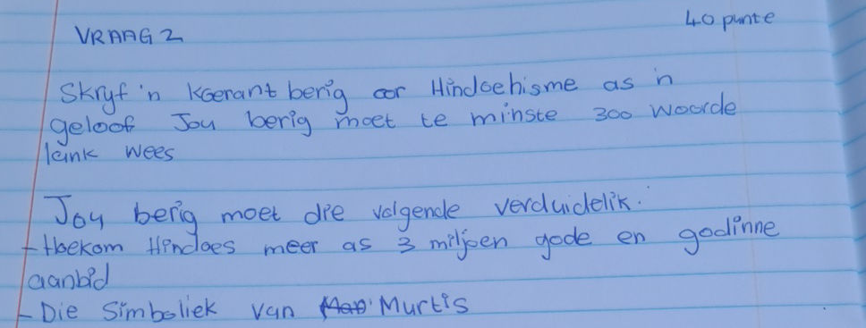 VRAAG 2 40 punte Skryf 'n koerant berig oor | StudyX